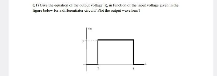 Solved Q1) Give the equation of the output voltage Vo in | Chegg.com