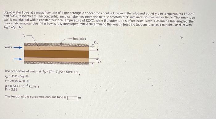 Solved Liquid water flows ot a mass flow rate of 1 kg/s | Chegg.com