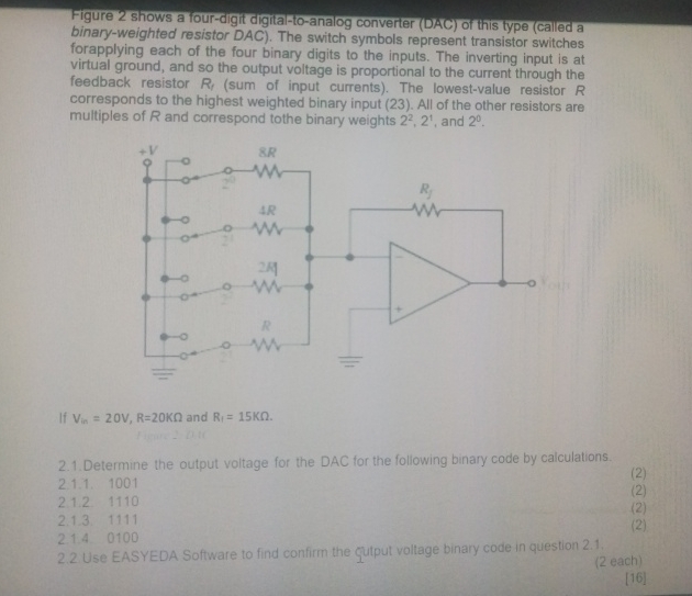 Solved Figure 2 ﻿shows a four-digit digital-to-analog | Chegg.com