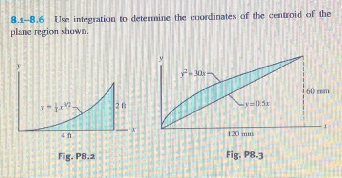 Solved 8.1-8.6 - Use the integration to determine the | Chegg.com