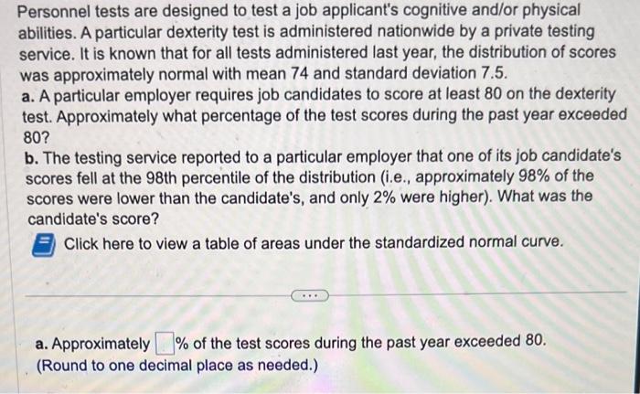 Solved Personnel tests are designed to test a job | Chegg.com