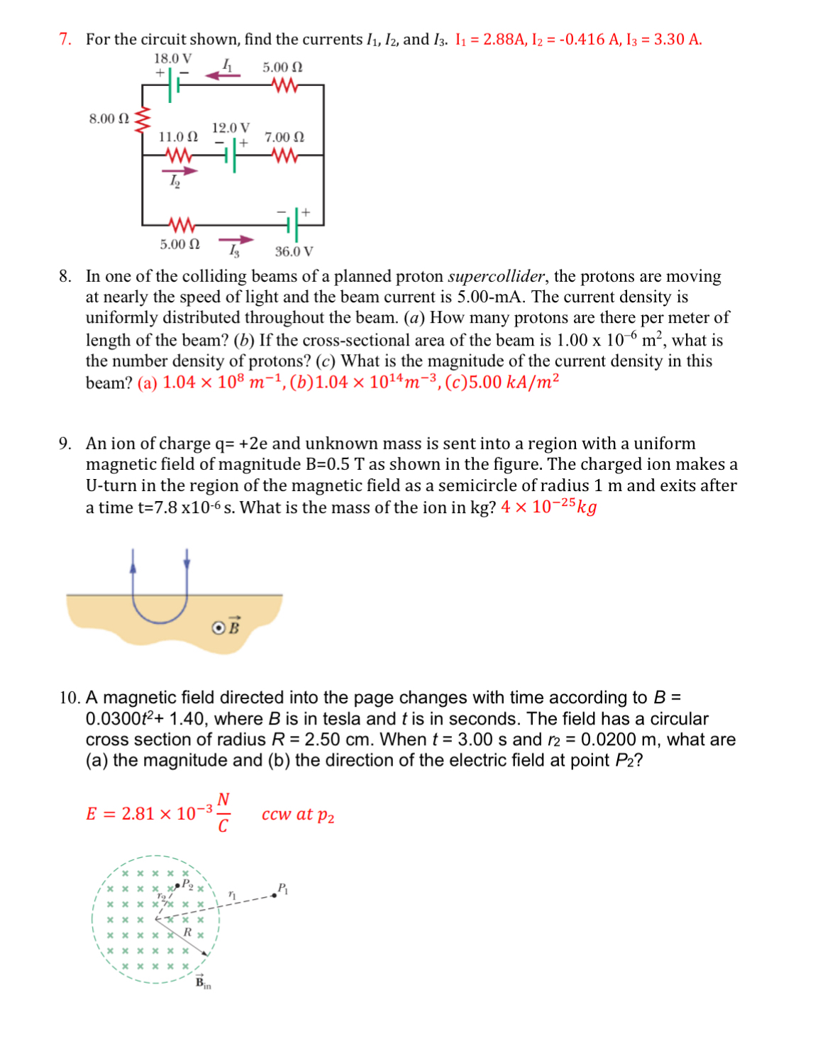 Solved For the circuit shown, find the currents I1,I2, ﻿and | Chegg.com