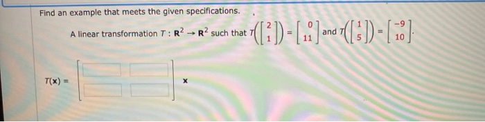 Solved Find an example that meets the given specifications. | Chegg.com