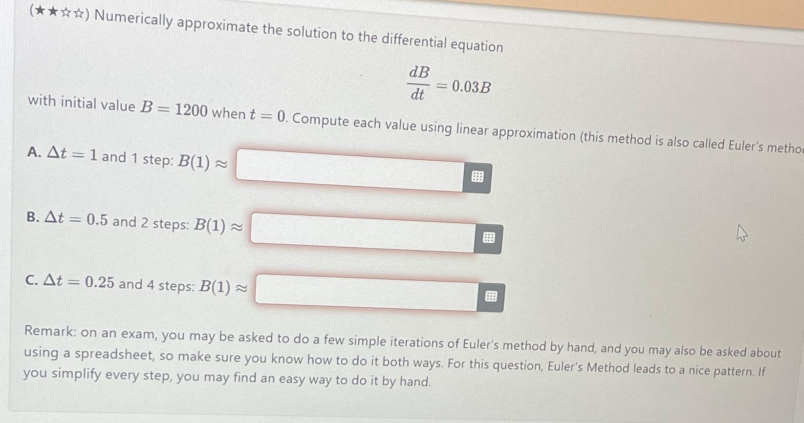 Solved Numerically approximate the solution to the | Chegg.com