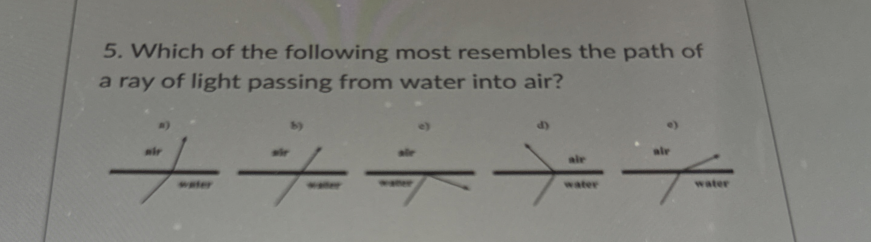 Solved Which of the following most resembles the path of a | Chegg.com