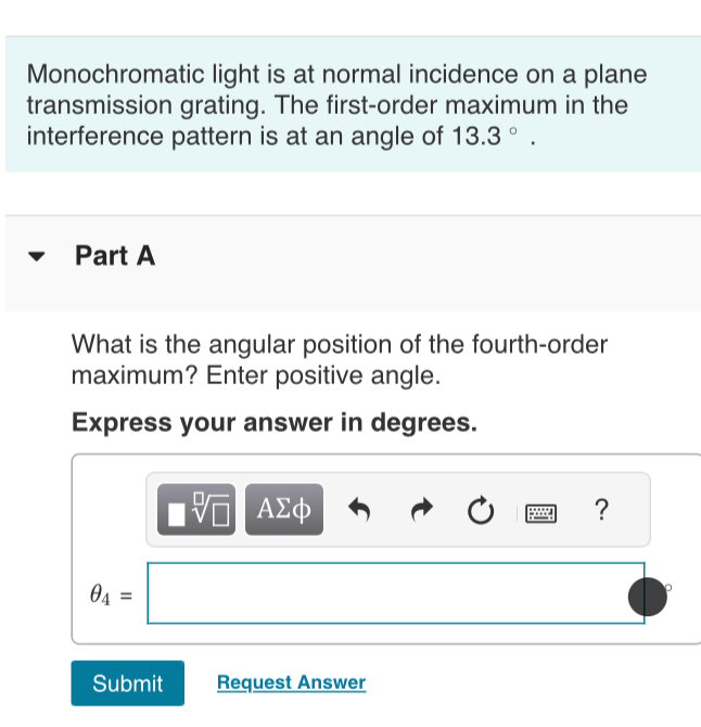 Solved Monochromatic light is at normal incidence on a plane | Chegg.com