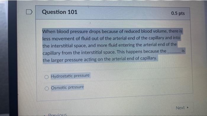 Solved 1. The correct formula for the mean arterial pressure | Chegg.com