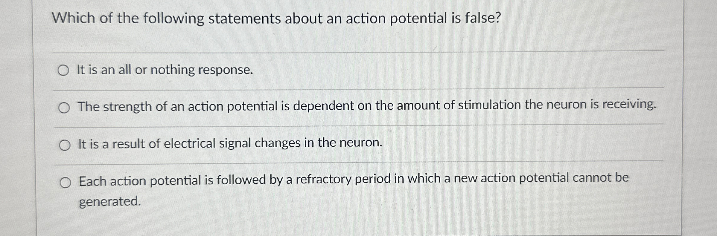 Solved Which of the following statements about an action | Chegg.com