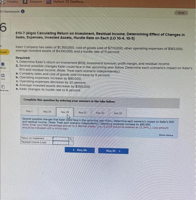 Solved E10-7 (Algo) Calculating Return on Investment, | Chegg.com