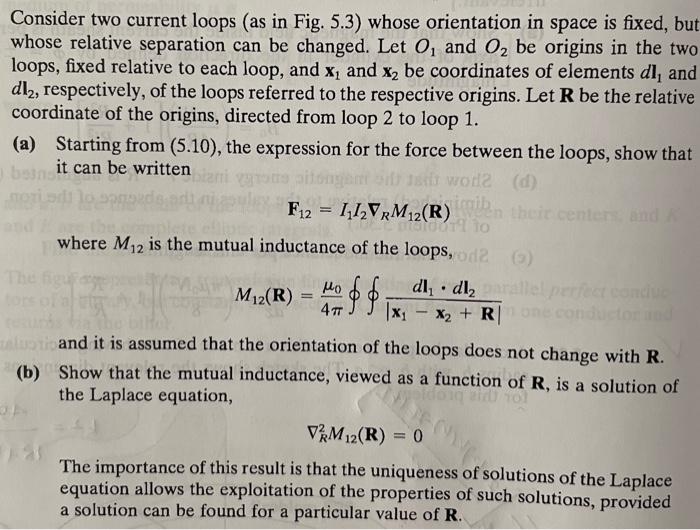Solved Simb thuit center and 12 Consider two current loops | Chegg.com