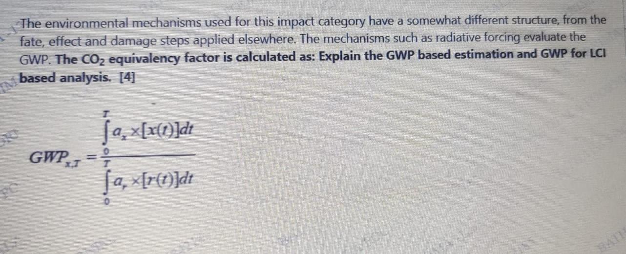 Solved The environmental mechanisms used for this impact | Chegg.com