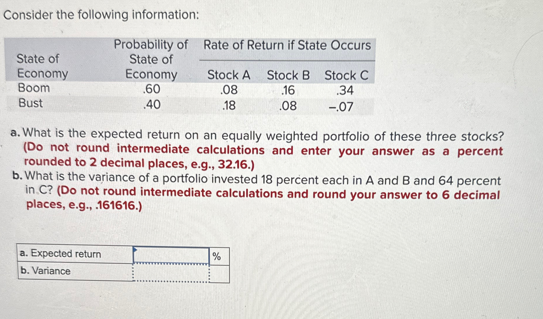 Solved Consider the following | Chegg.com