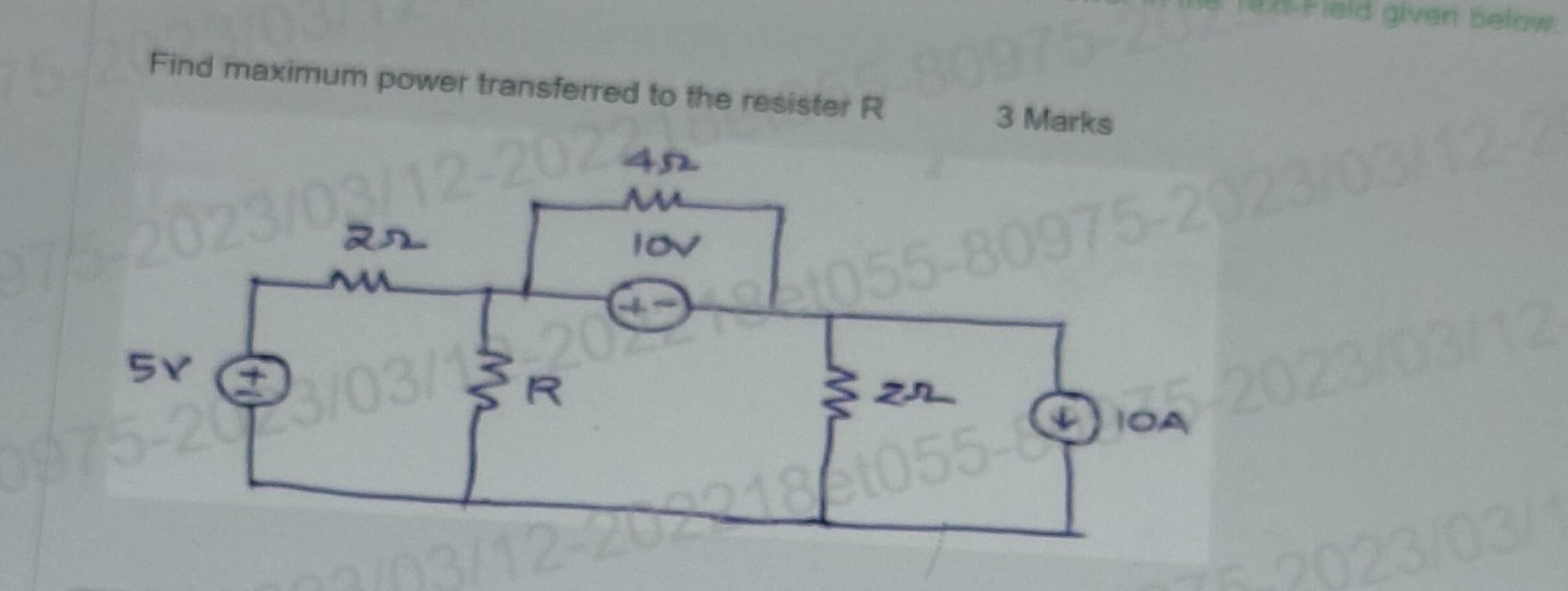 Solved Find maximum power transferred to the resister R | Chegg.com