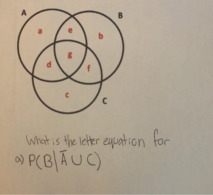 Solved B for What is the letter equation a) P(B) ĀUC) | Chegg.com
