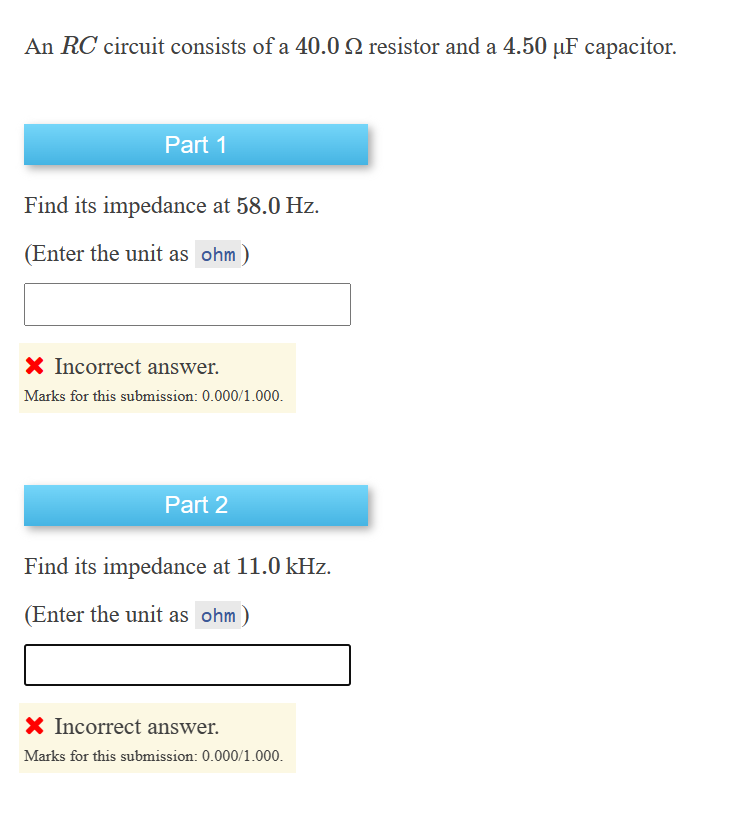 Solved An RC ﻿circuit consists of a 40.0Ω ﻿resistor and a | Chegg.com
