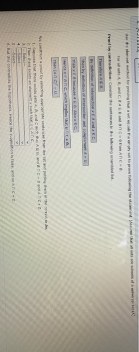 Solved VIVE Use the element method for proving that a set | Chegg.com