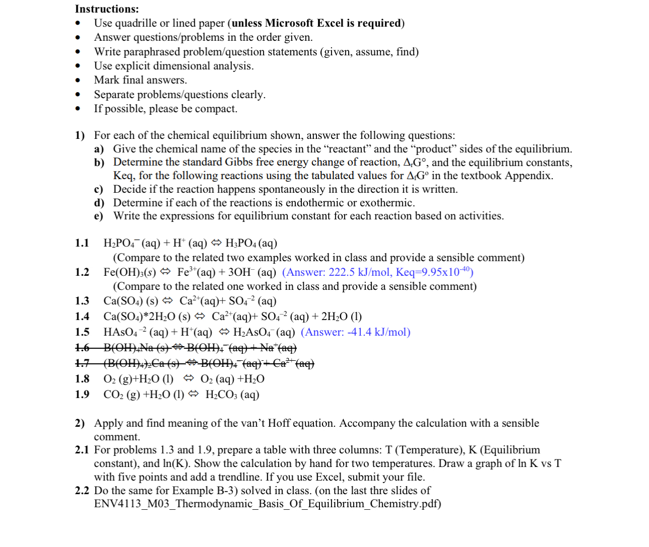 Solved Instructions:Use quadrille or lined paper (unless | Chegg.com