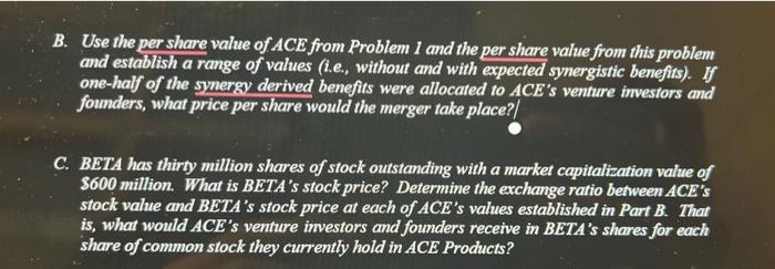 Solved [Acquisition Valuation Concepts] The BETA firm is | Chegg.com
