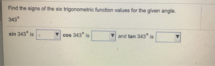 Solved Find the signs of the six trigonometric function | Chegg.com