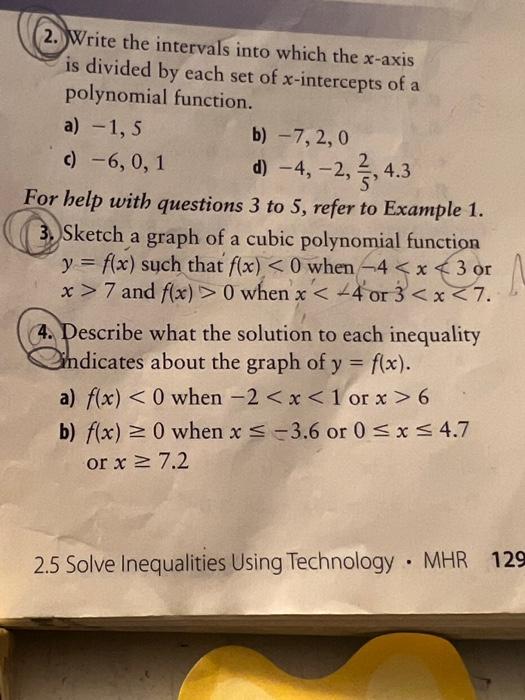 Solved 2. Write the intervals into which the x-axis is | Chegg.com