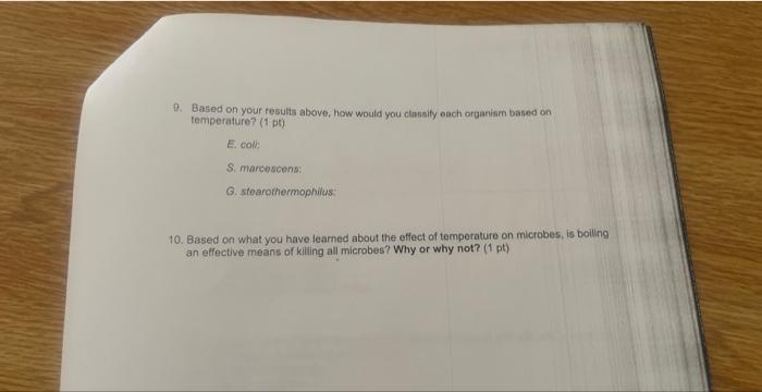 Solved 9. Based on your resulta above, how would you | Chegg.com