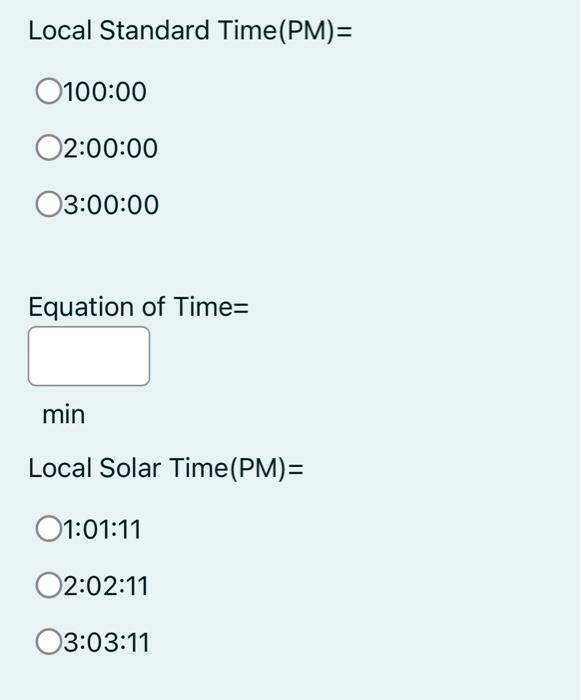 Find the local solar time (LST) on August 21 for the | Chegg.com