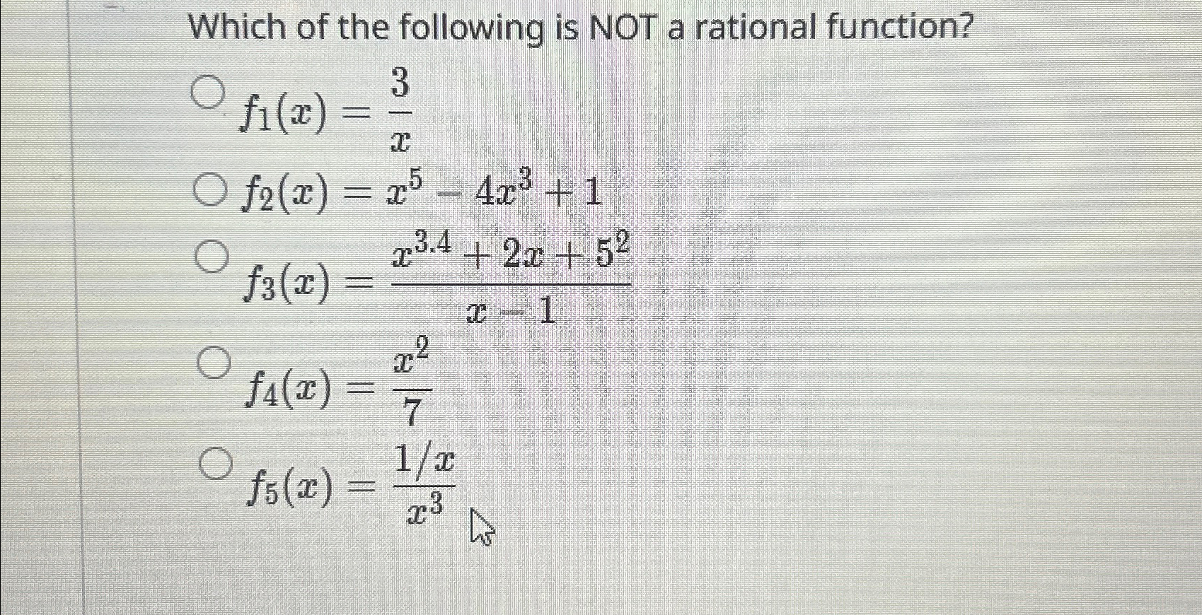 Which of the following is NOT a rational | Chegg.com