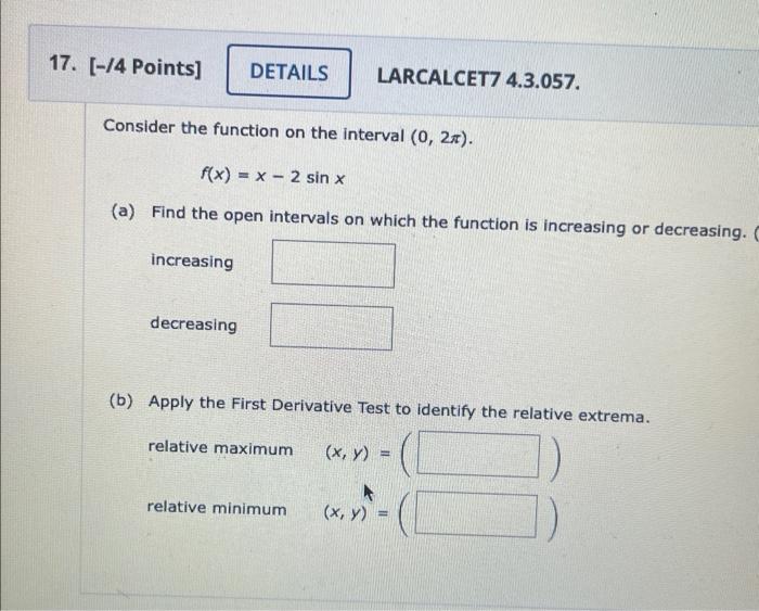Solved Consider the following function. f(x)=9x9−lnx (a) | Chegg.com