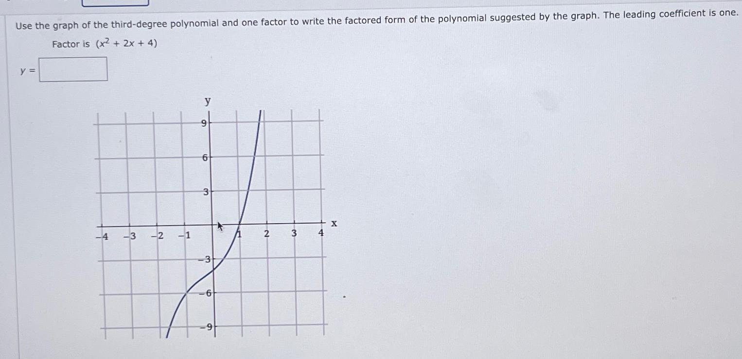 Solved Use the graph of the third-degree polynomial and one | Chegg.com