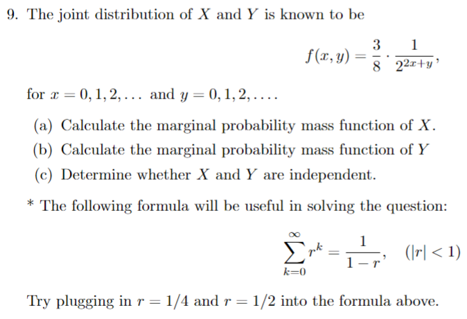 Solved The joint distribution of x ﻿and Y ﻿is known to | Chegg.com