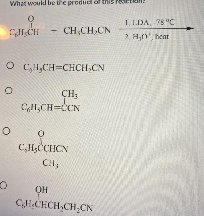 Solved What would be the product of this Peaction! O II | Chegg.com