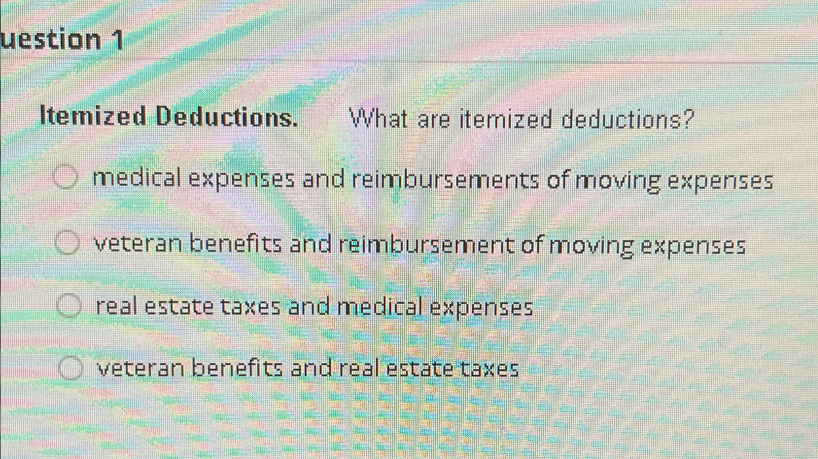 Solved uestion 1Itemized Deductions. What are itemized | Chegg.com