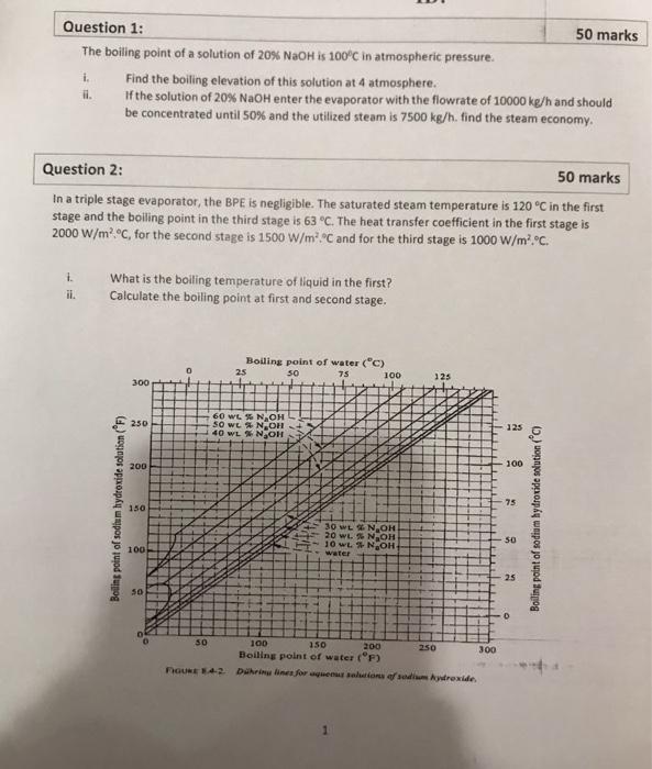 Solved The boiling point of a solution of 20%NaOH is 100∘C | Chegg.com