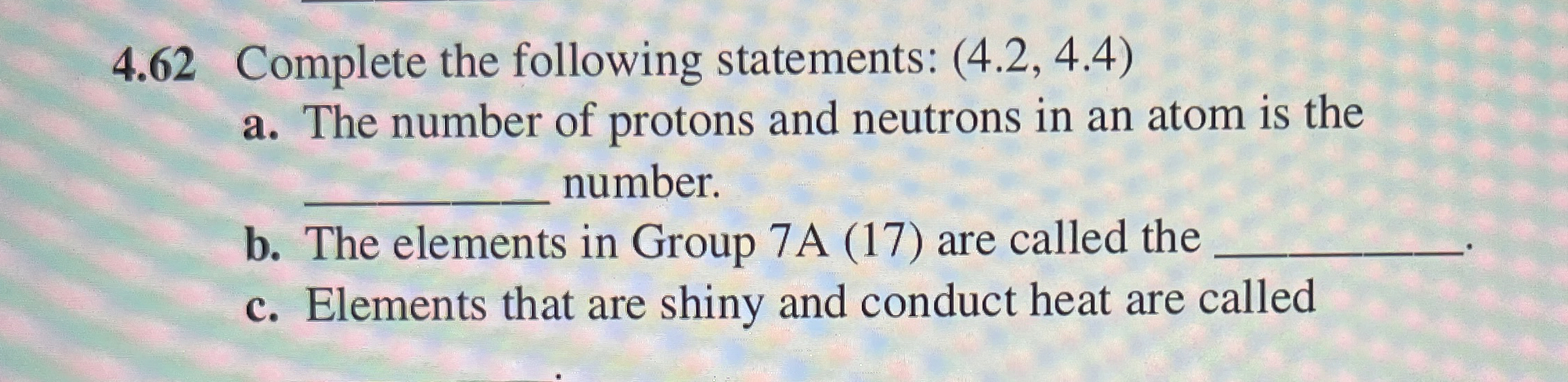 Solved 4.62 ﻿Complete the following statements: (4.2,4.4)a. | Chegg.com