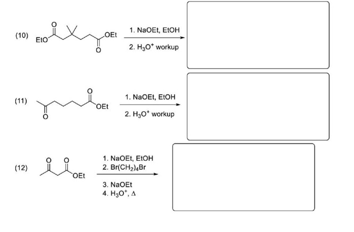 Solved 1. NaOET, ETOH (10) OEt Eto 2. H30workup (11) 1. | Chegg.com