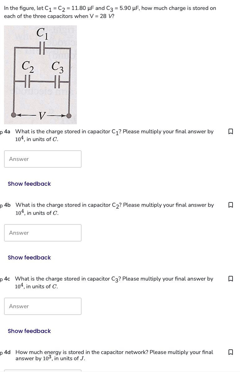 Solved 4a What is the charge stored in capacitor C1 ? | Chegg.com