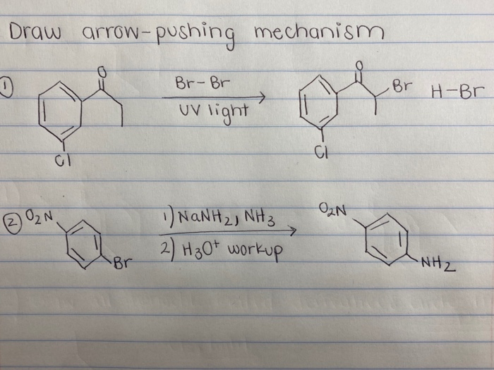Solved Draw arrow- pushing mechanism Br-Br Br H-Br UVIN ON | Chegg.com