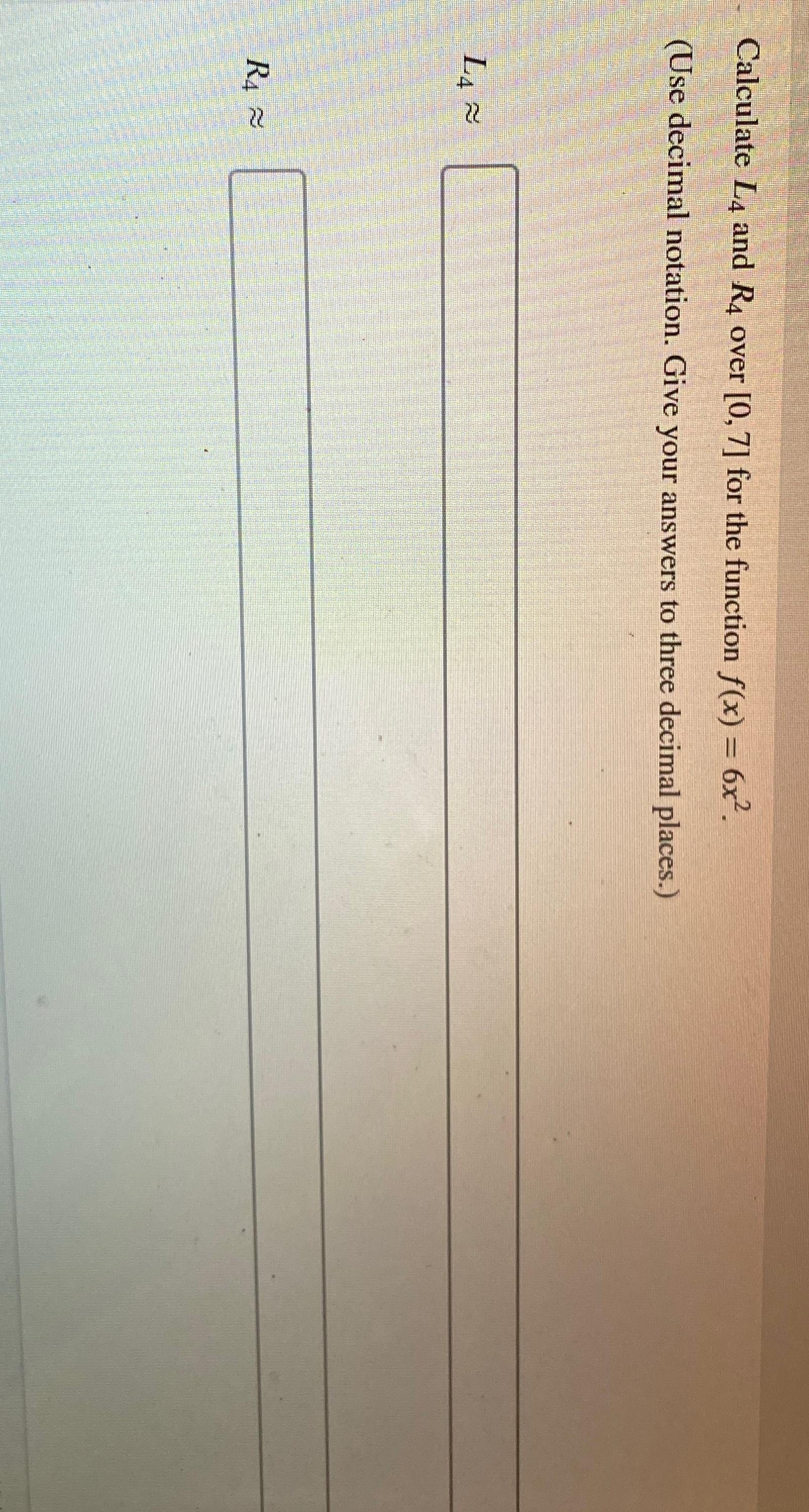 Solved Calculate L4 ﻿and R4 ﻿over 0,7 ﻿for the function | Chegg.com