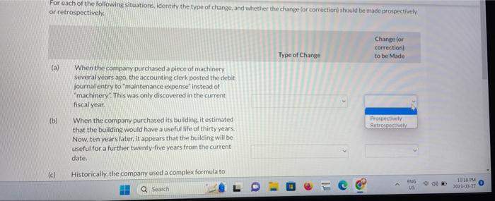 Solved For each of the following situations, identify the | Chegg.com