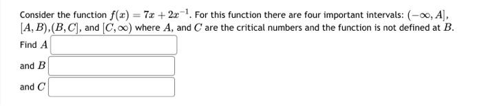 Solved Consider the function f(x)=7x+2x−1. For this function | Chegg.com