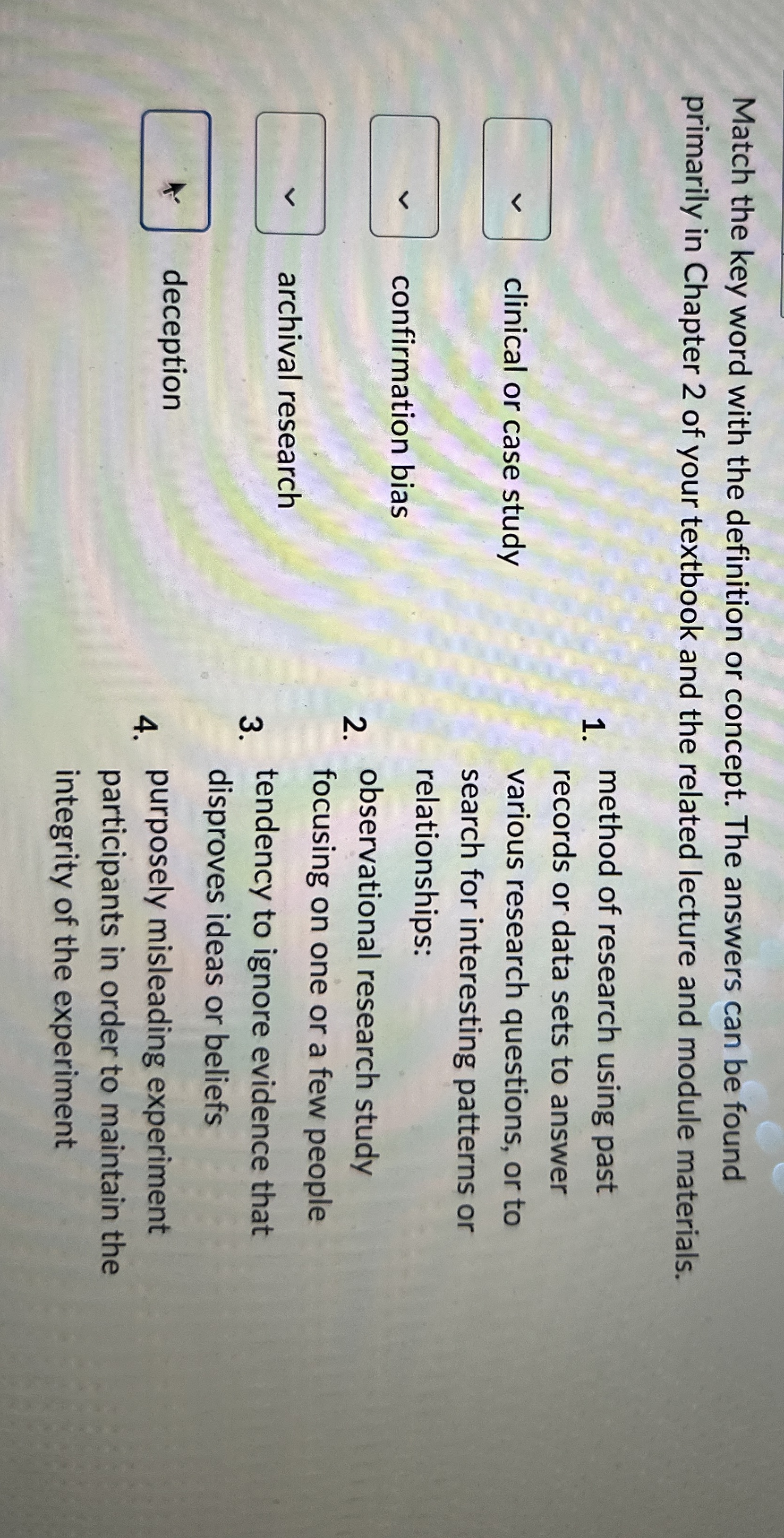 Solved Match the key word with the definition or concept. | Chegg.com