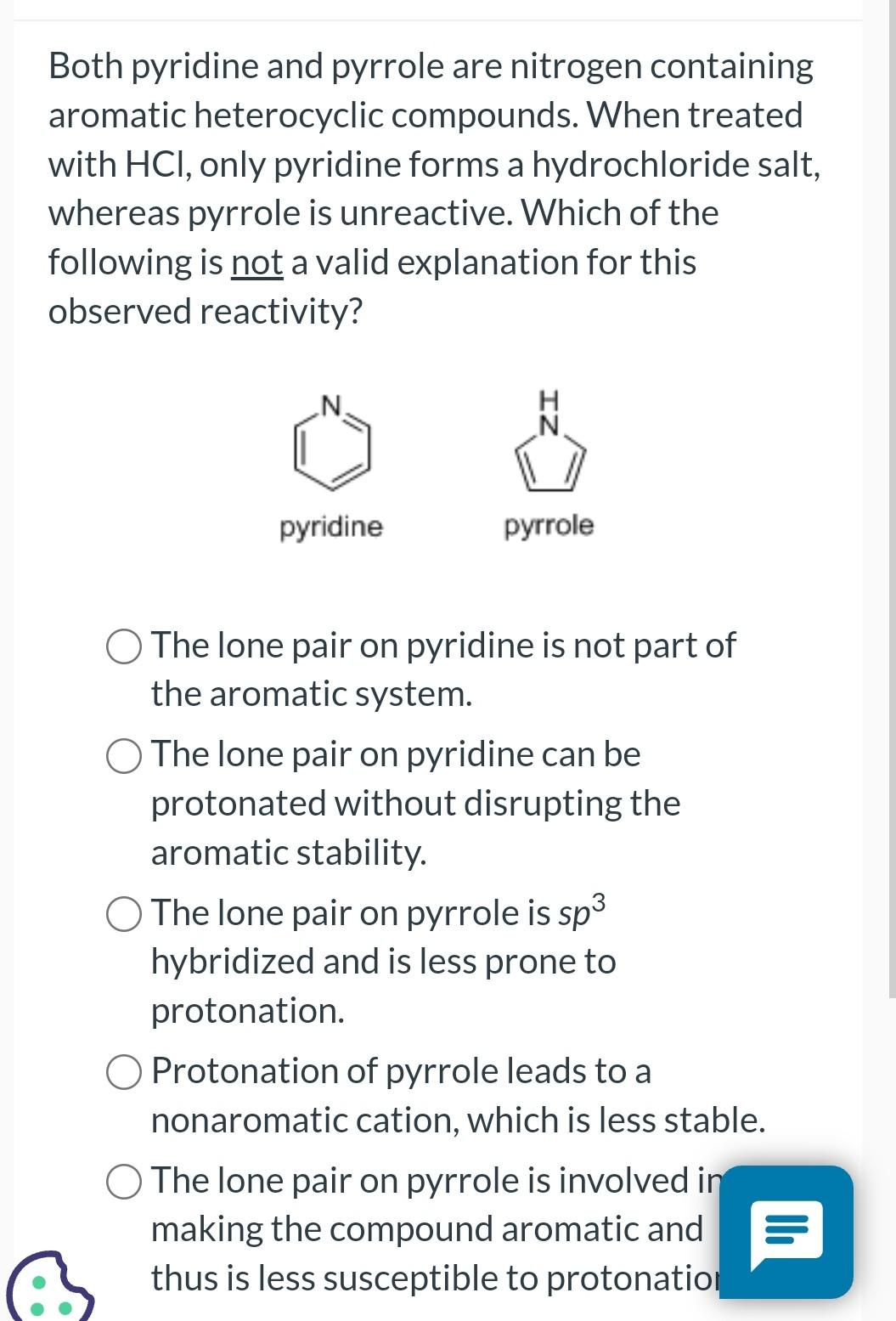 Solved Both pyridine and pyrrole are nitrogen containing | Chegg.com