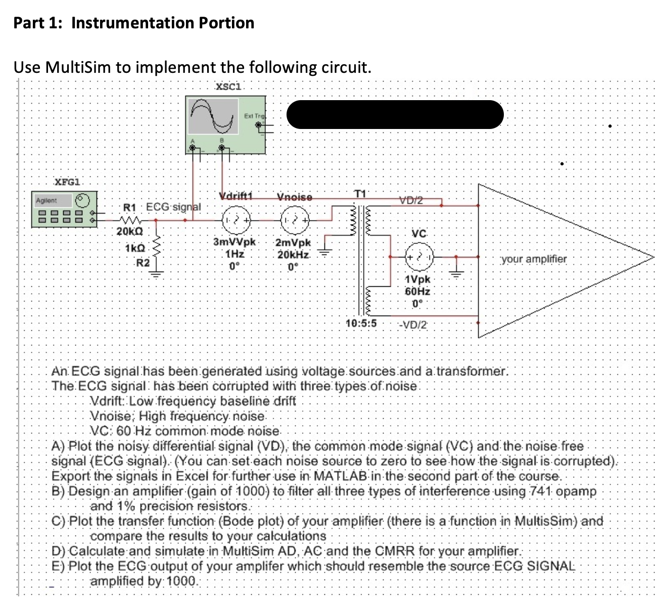 Explaination on how i can implement such an ECG | Chegg.com