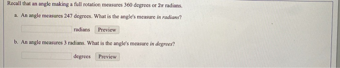 Solved Recall That An Angle Making A Full Rotation Measures