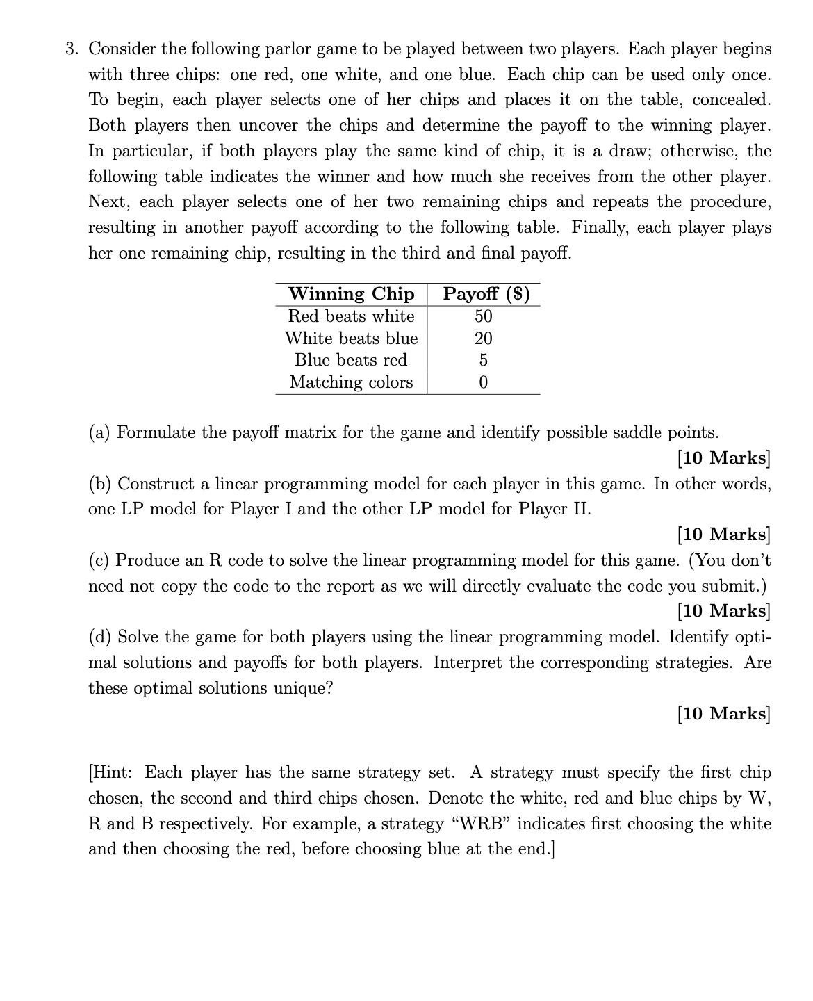 3. ﻿Consider the following parlor game to be played | Chegg.com