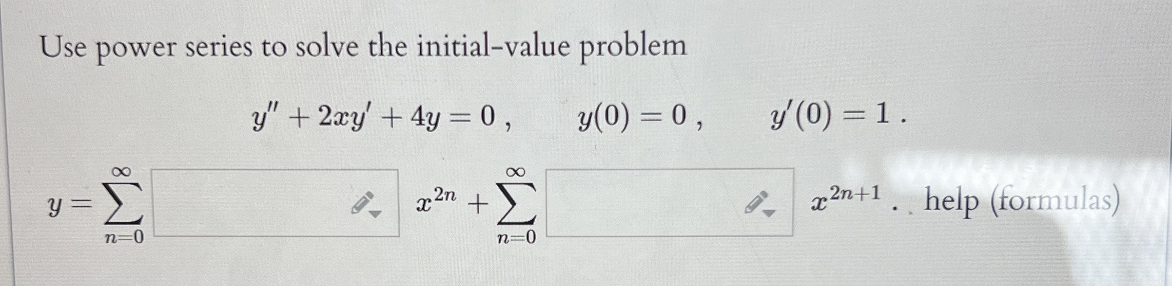 Use power series to solve the initial-value | Chegg.com