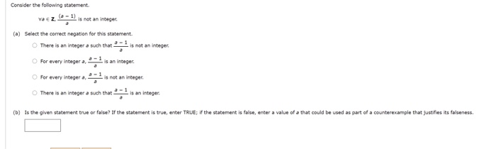 Solved Consider the following statement vaez (-1) is not an | Chegg.com Solved Consider the following statement vaez (-1) is not an | Chegg.com