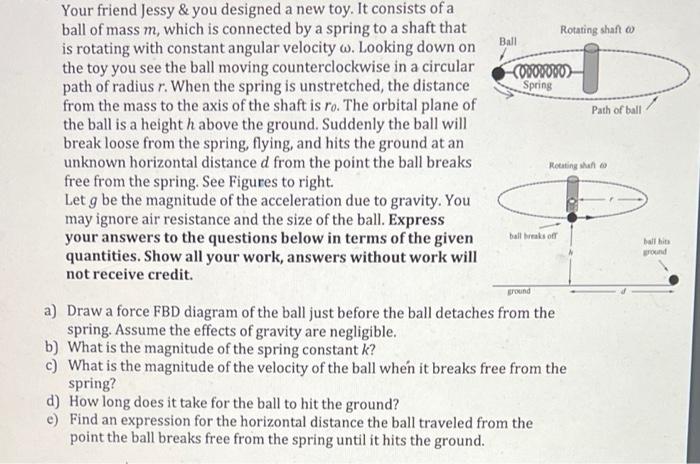 Solved Rotating shaft Ball CODOW) Spring Path of ball Your | Chegg.com