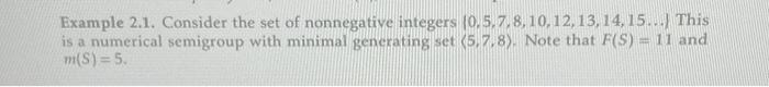 Solved Example 2.1. Consider the set of nonnegative integers | Chegg.com