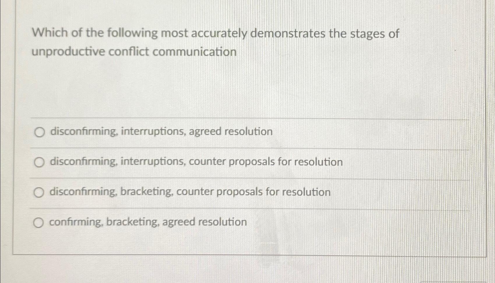 Solved Which of the following most accurately demonstrates | Chegg.com